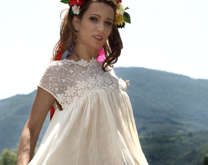 Tulle Top. Beige Sheer Mesh 3D Transparent Rhinestone Bridal Bodysuit ...