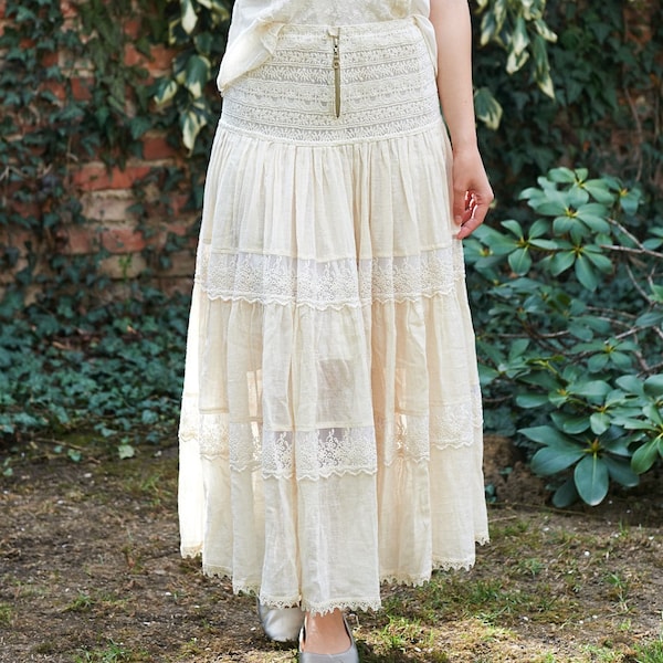 Ivory Lace Skirt - Etsy