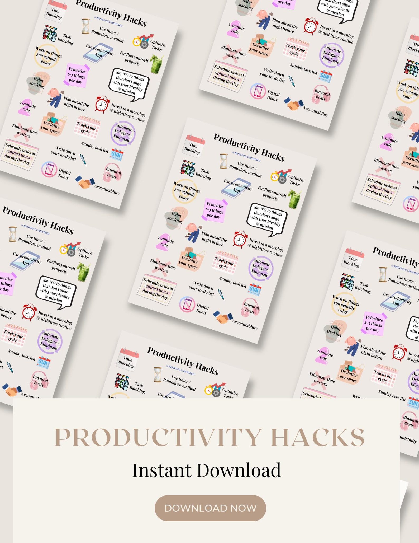 Productivity Hacks - Healthy Habits - ADHD - Etsy
