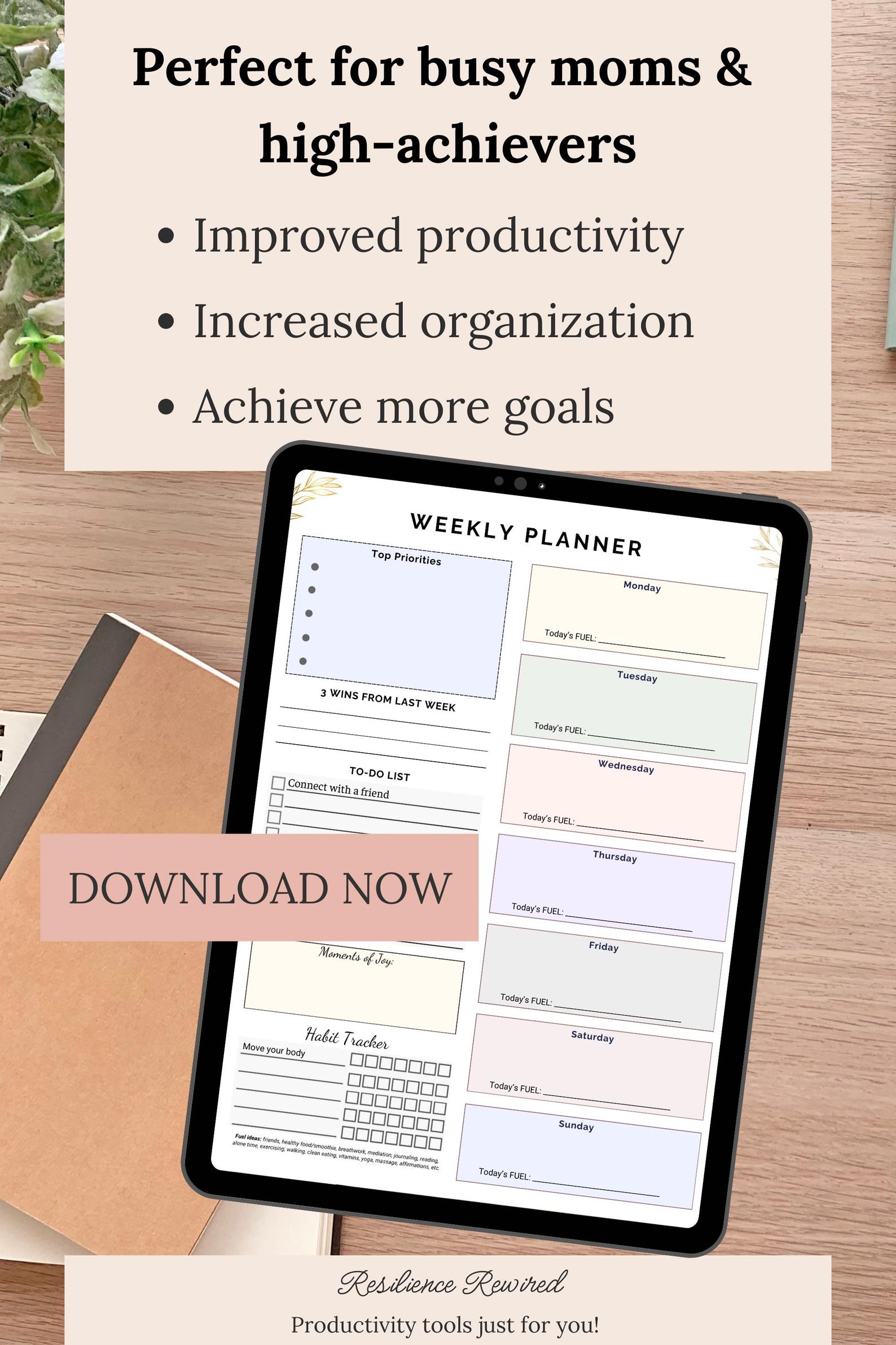 Weekly Planner - Organization Tracker - Productivity - Etsy