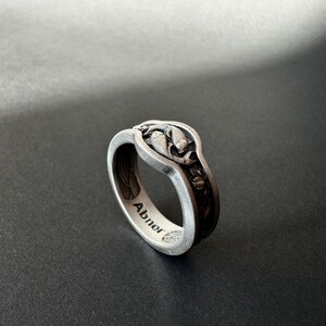 Koi Fishes Yin Yang Symbol Statement Ring, 925 Sterling Silver Peace ...