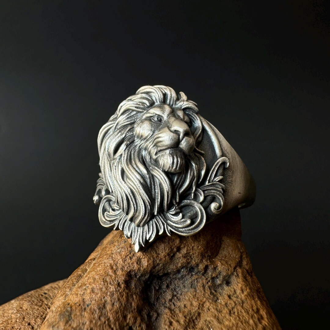 Lion King Simba Ring, 925 Sterling Silver Detailed Lion Head Portrait ...