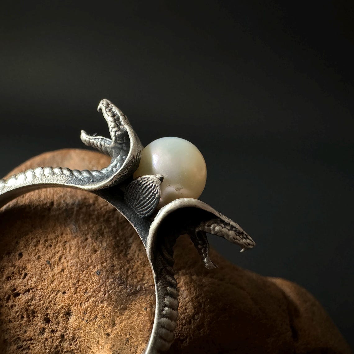 Pearl Double-headed Snake Ring, 925 Sterling Silver Cobra Jewelry, Ring ...