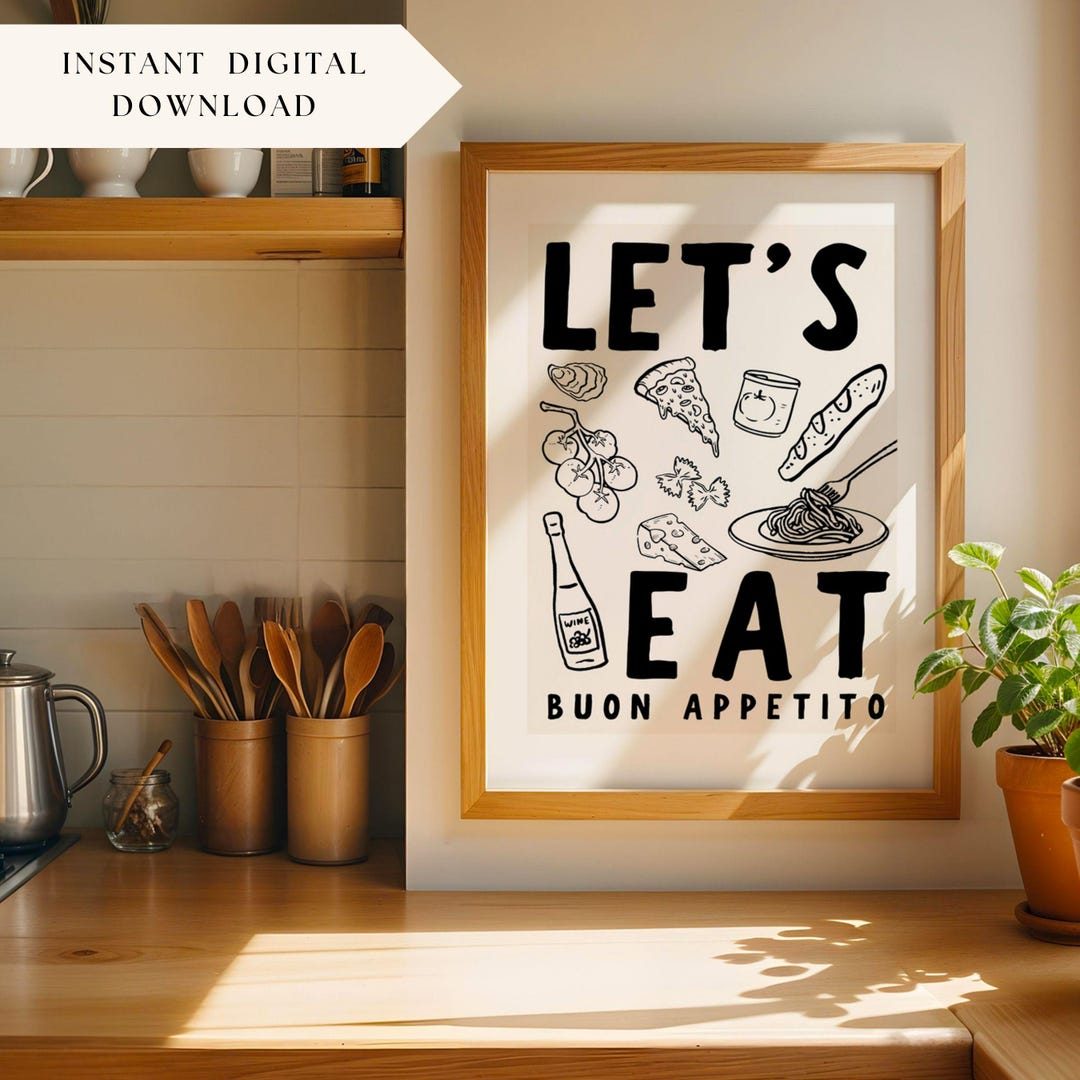 Italian Restaurant Poster Printable Wall Art Cooking Display Italian ...