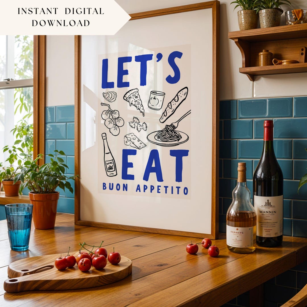 Printable Wall Art Italian Restaurant Poster Cooking Display Italian ...