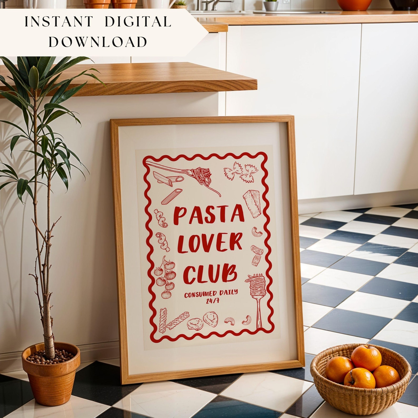 Italian Restaurant Decor Wall Art Digital Download Cooking Space Home ...