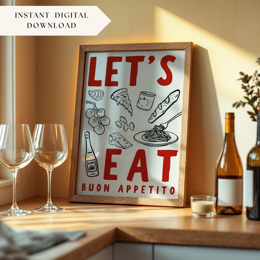Italian Accent Home Decor Printable Wall Art Italian Restaurant Poster ...