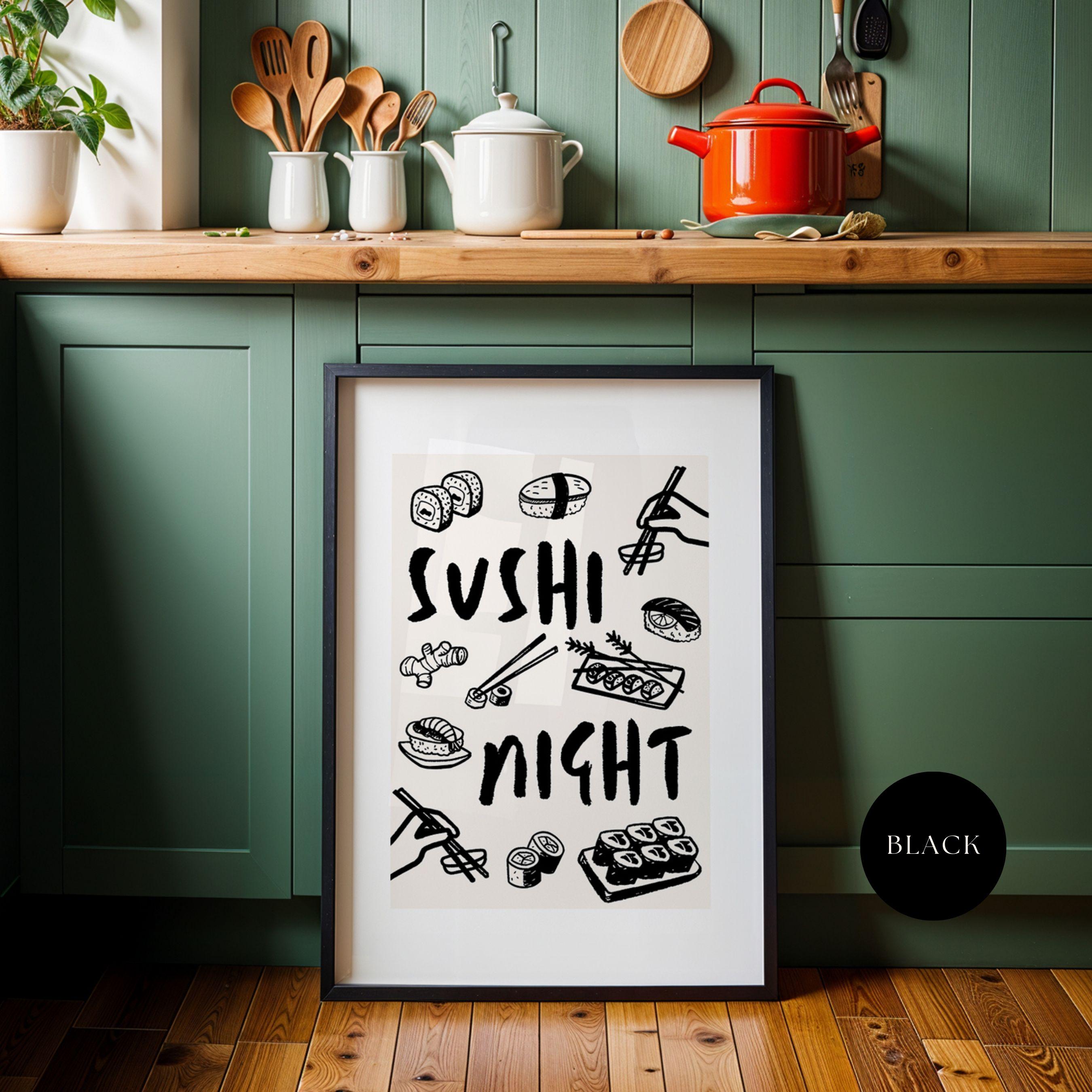 Japanese Kitchen Decor Wall Art Sushi Night Dining Accent Home Display ...