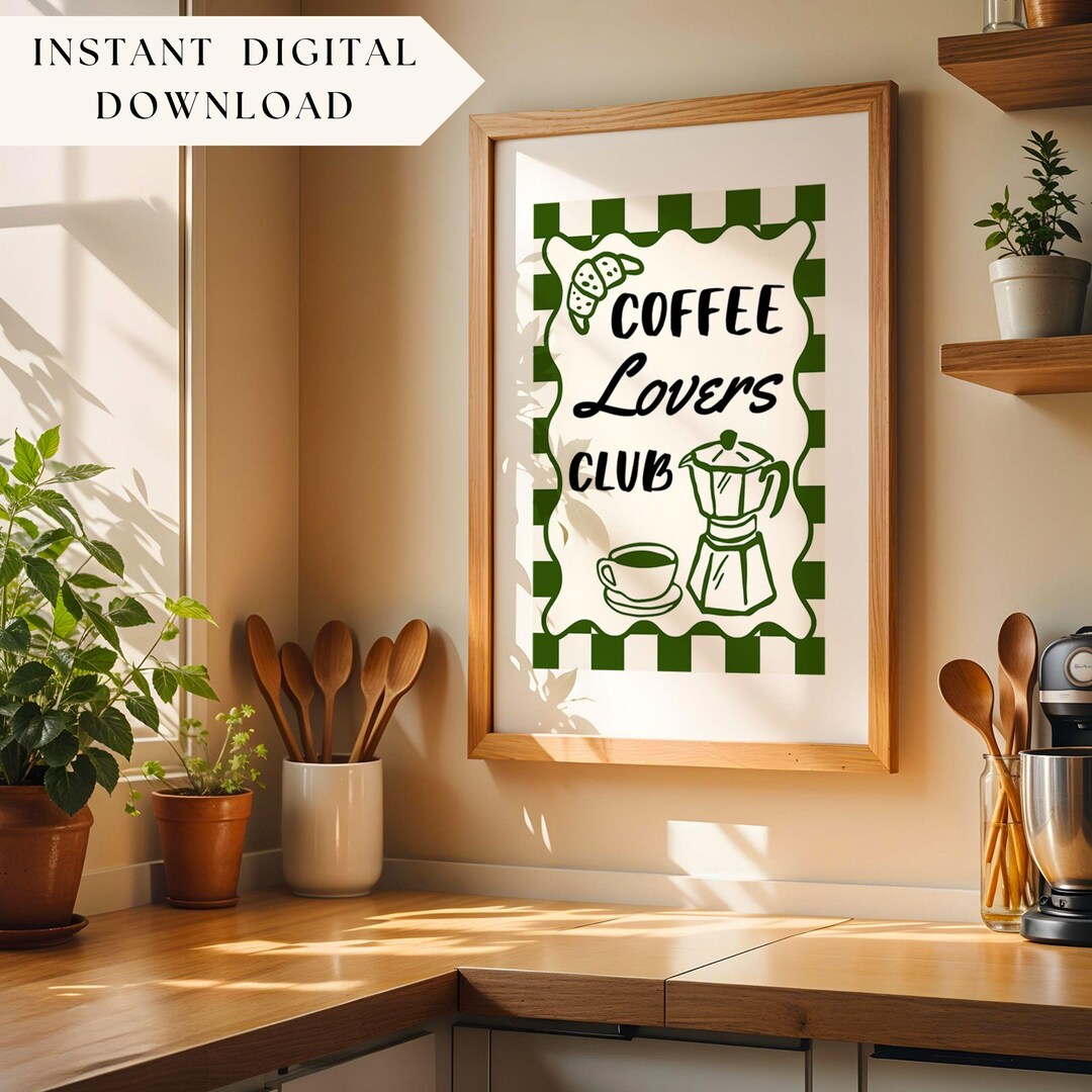 Coffee Lover Wall Art Diner Style Kitchen Decor Coffee Theme Cafe ...