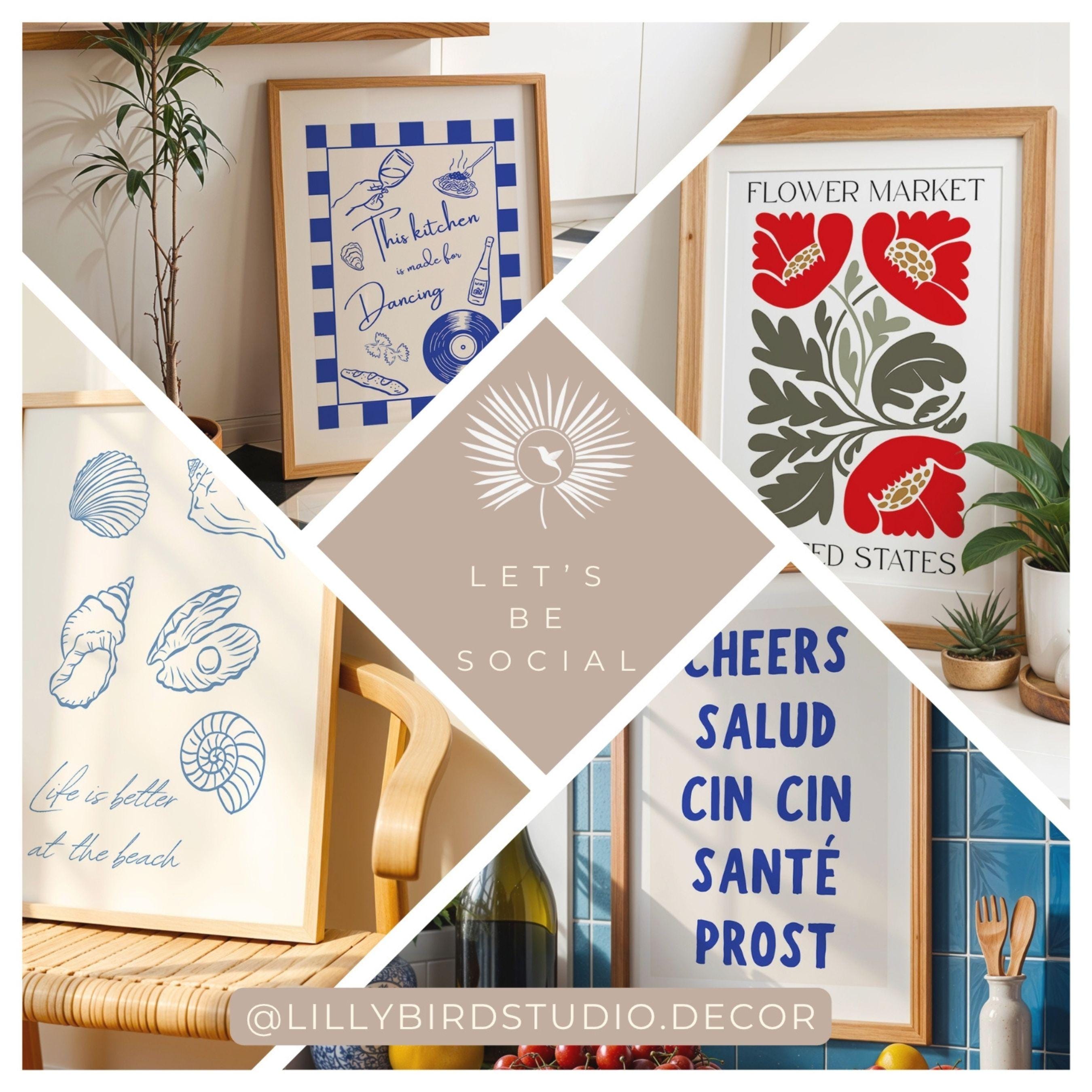 Milk & Cookie Santa Guest Check Christmas Wall Art Print Holiday Decor ...