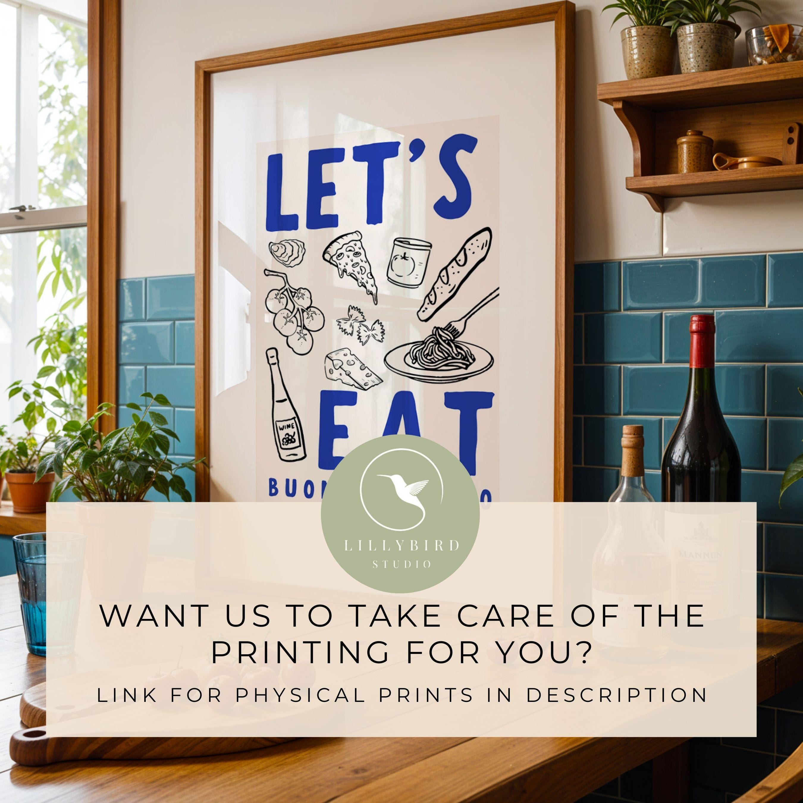 Printable Wall Art Italian Restaurant Poster Cooking Display Italian ...
