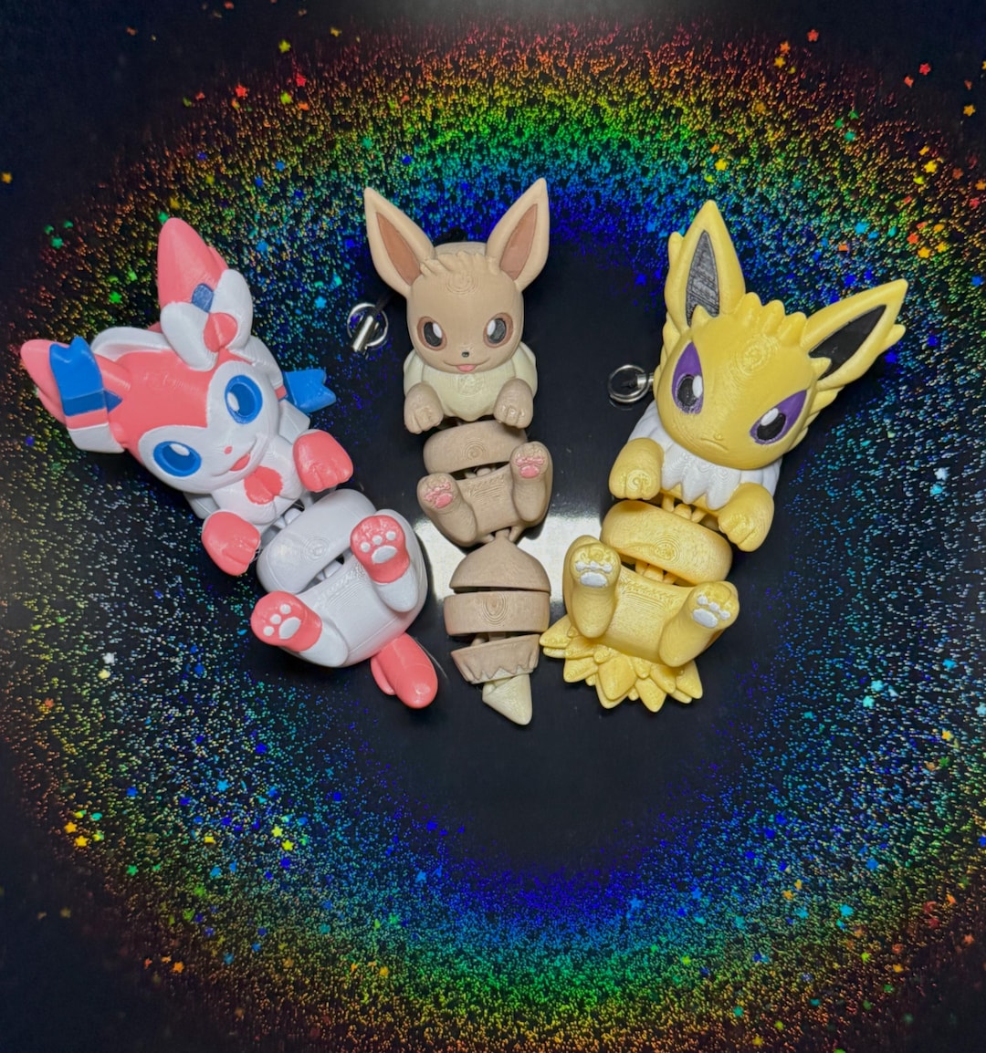 Eevee Evolution Articulated Keychain – 3D Printed Special Edition! - Etsy