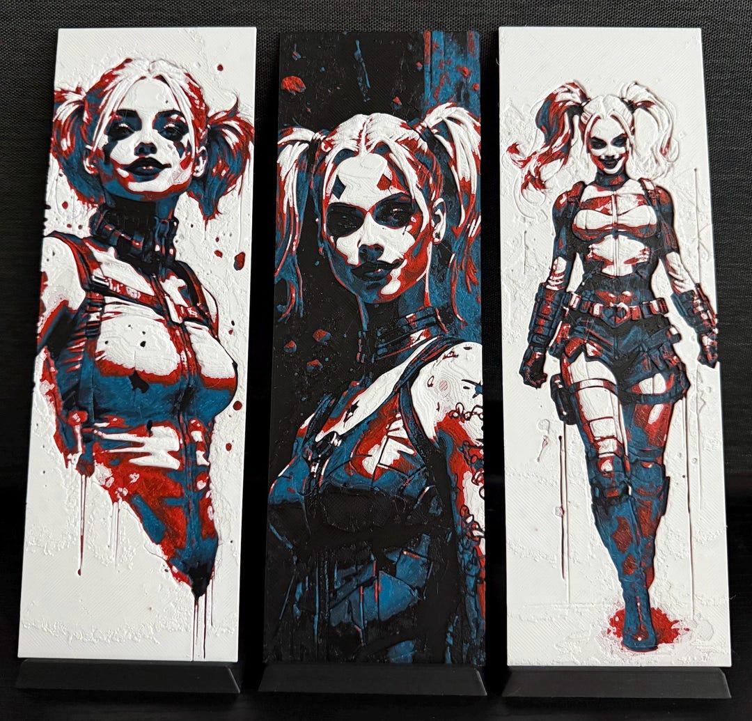3D Iconic Harley Quinn Bookmarks pack of 3 - Etsy