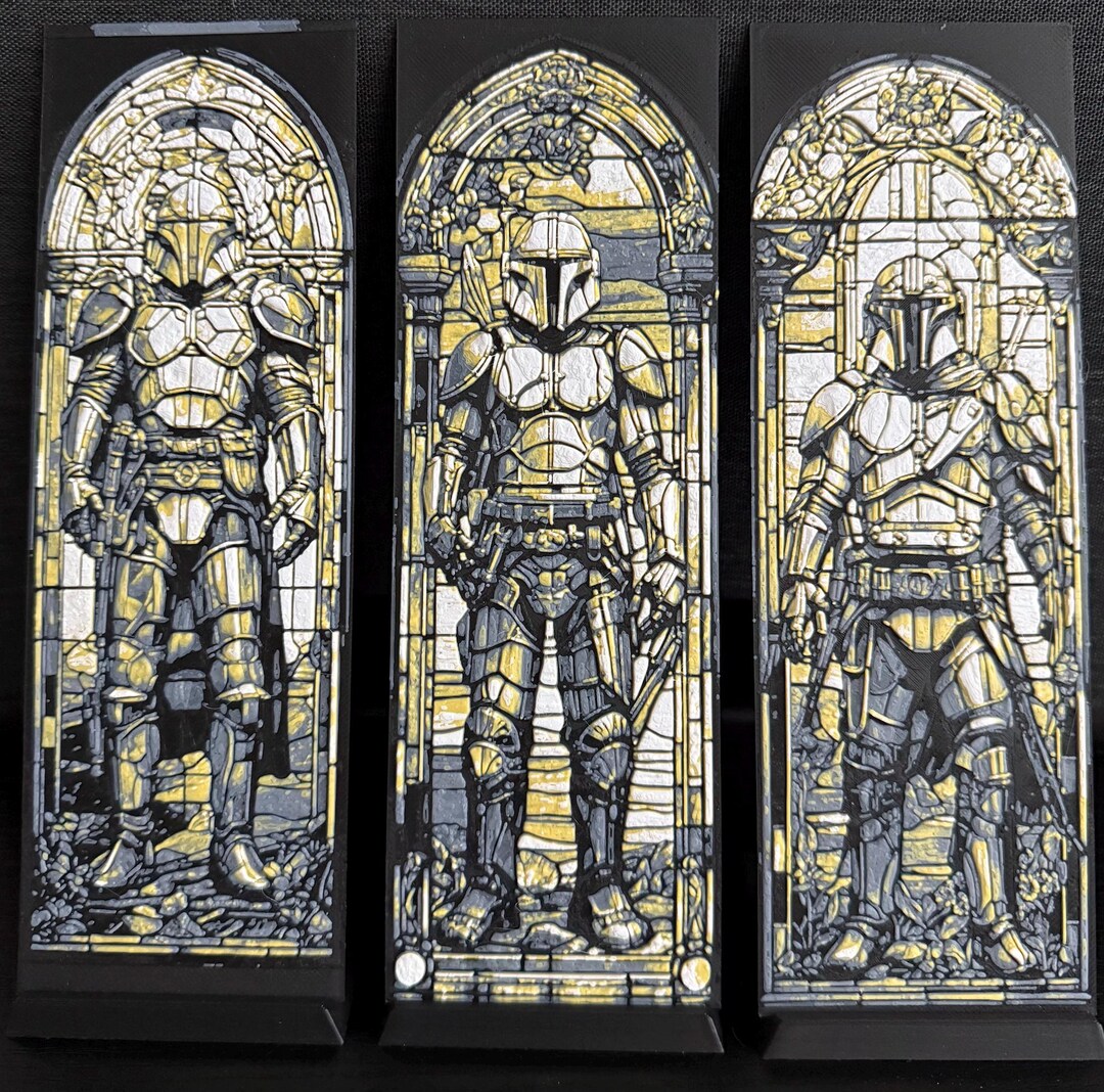 Mandalorian Stained Glass Style 3D Bookmarks: Honor and Strength, Page ...