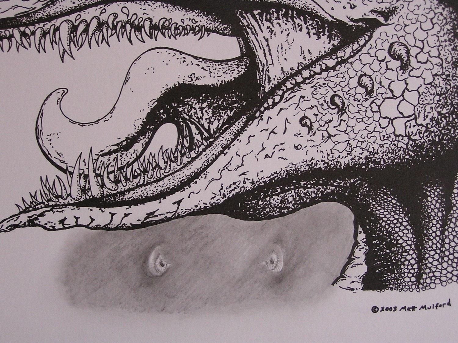 Dragon Print 11 x 14 Pen and Ink Print With Original | Etsy