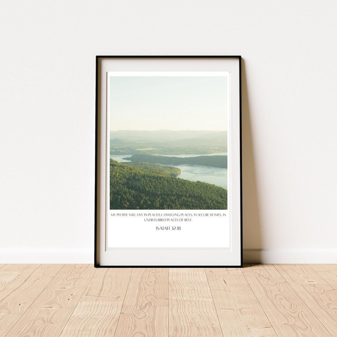 Printable Christian Wall Art ISAIAH 32 Vs 18 Sizes Available Are A1, A2 ...