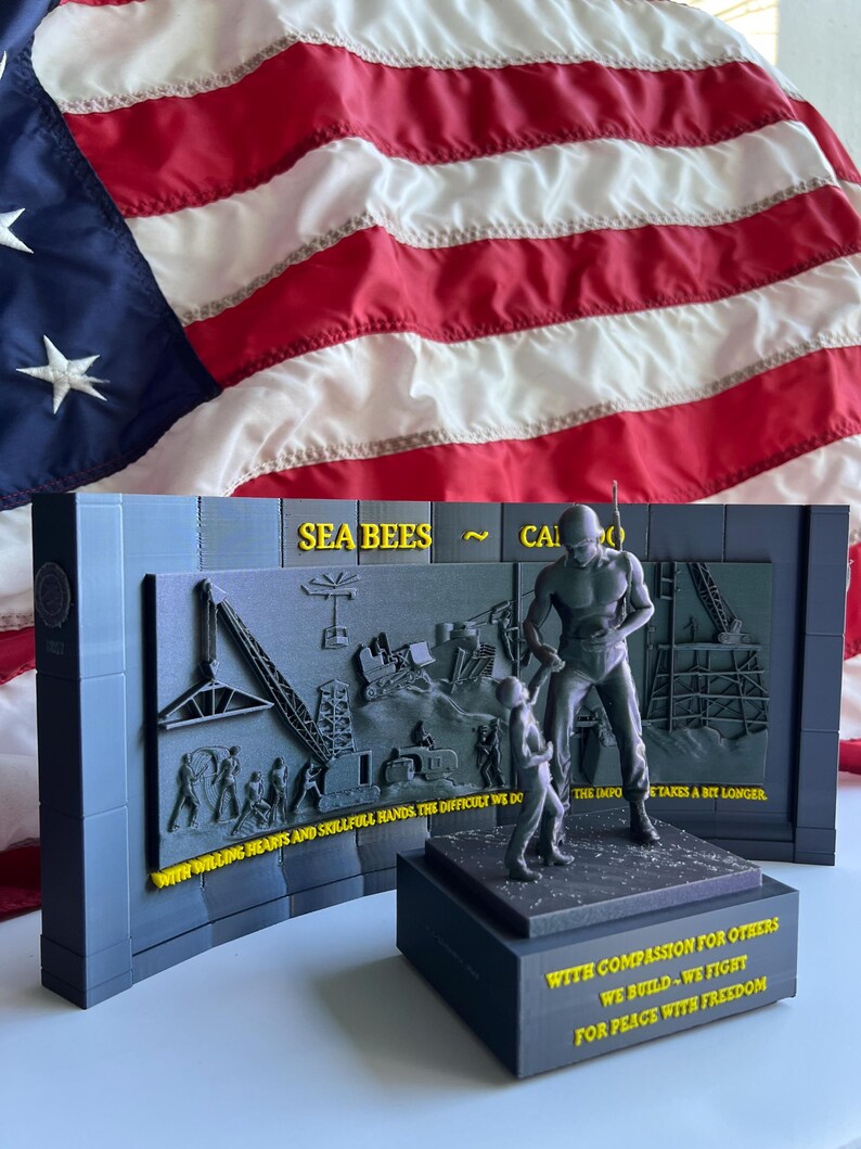 3D Navy Seabees Memorial Statue | Arlington Replica Military Gift - Etsy