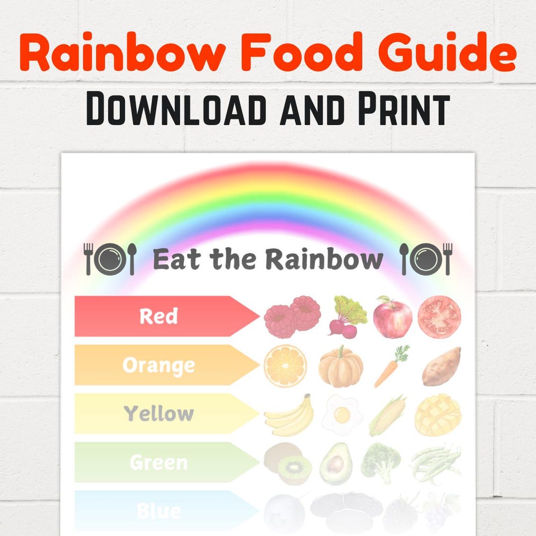 Eat the Rainbow Printable, Digital Download for Toddlers, Kids ...