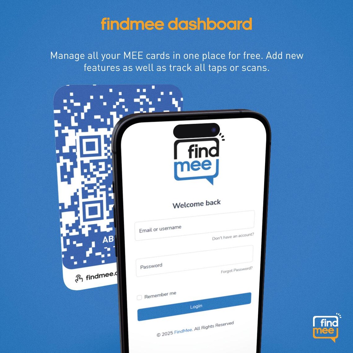 Findmee Twitch NFC Social Media Card, Double-sided QR Code, Custom Name ...