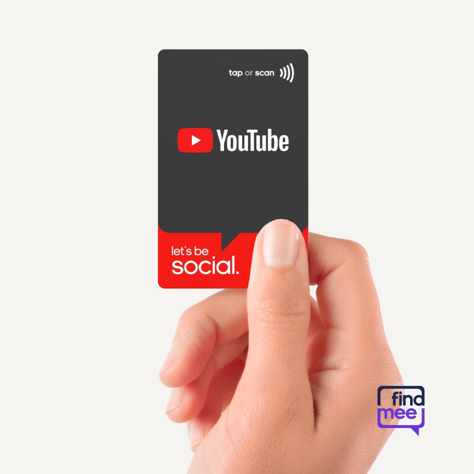 Findmee Youtube NFC Social Media Card, Double-sided QR Code, Custom ...
