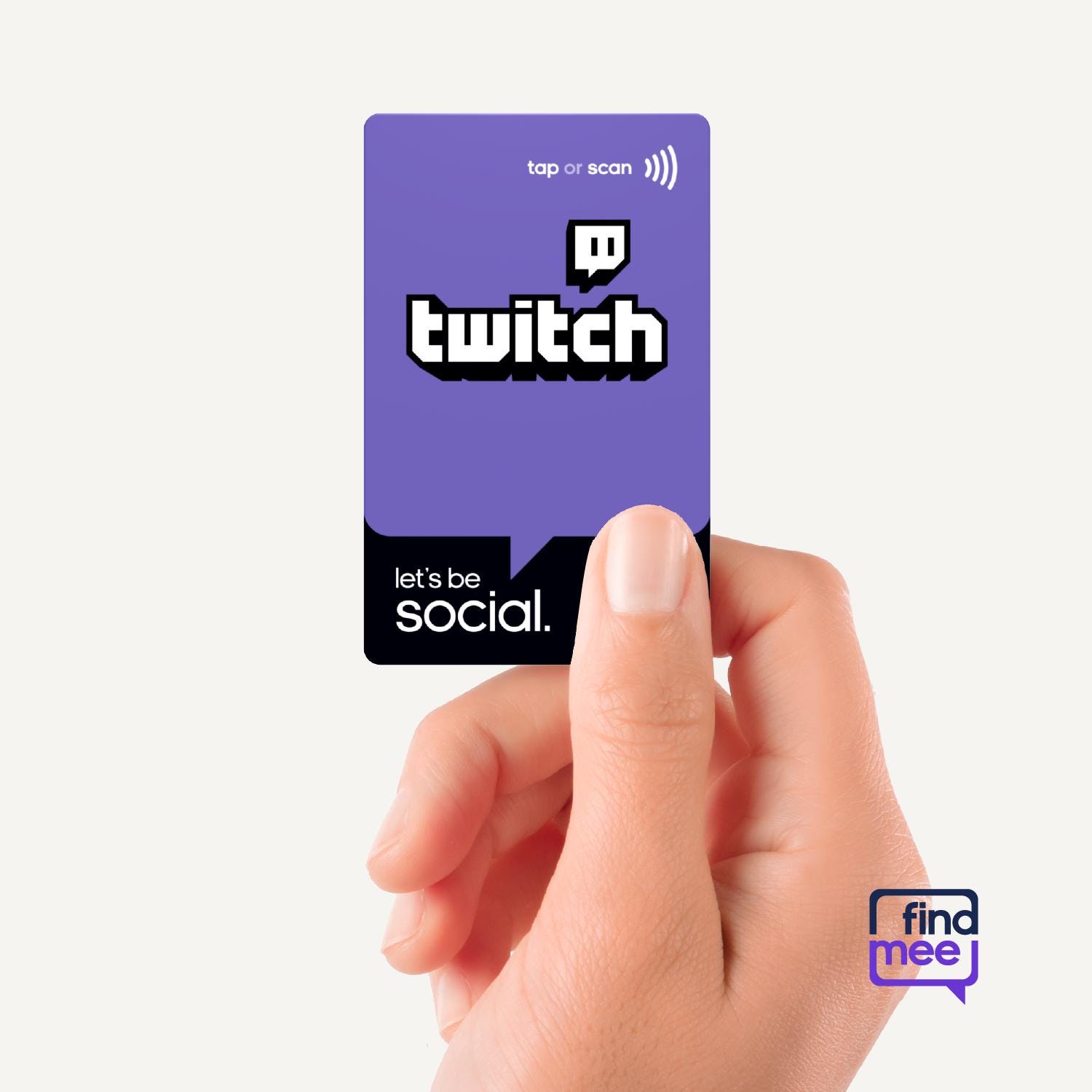 Findmee Twitch NFC Social Media Card, Double-sided QR Code, Custom Name ...