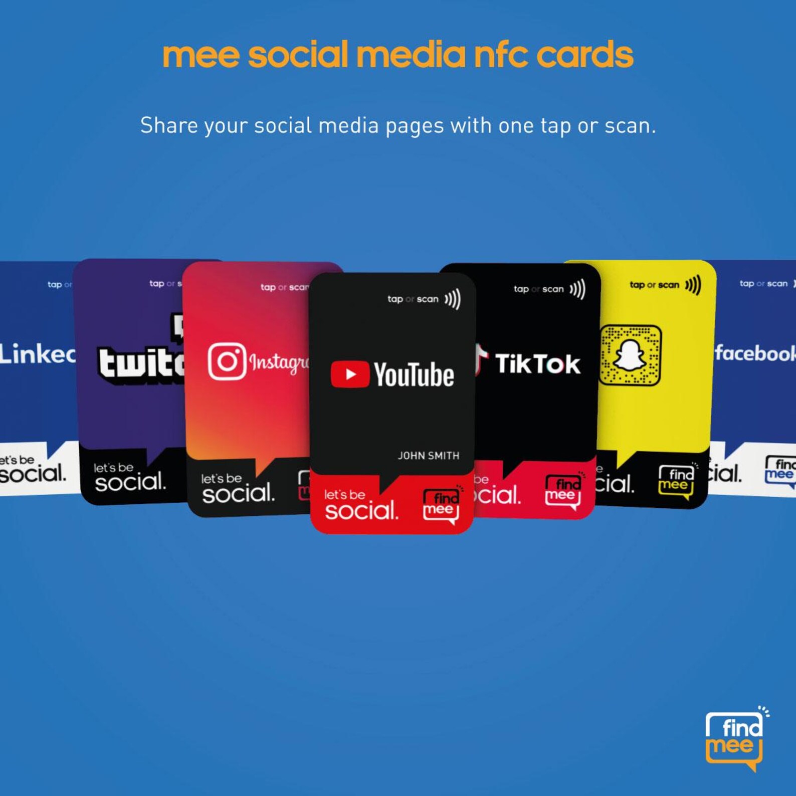Findmee Snapchat NFC Social Media Card, Double-sided QR Code, Custom ...