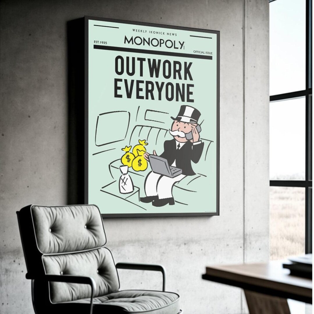 Monopoly Outwork Everyone Canvas Art Print Motivational Wall Decor - Etsy