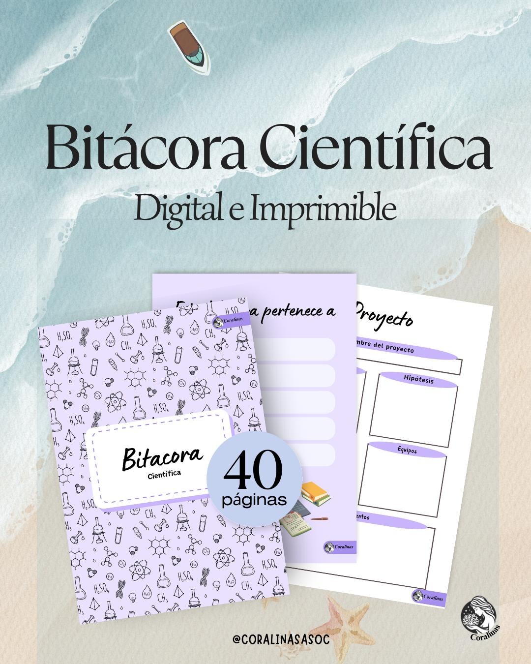 Digital and Printable Scientific Log | Organize Your Science Projects ...