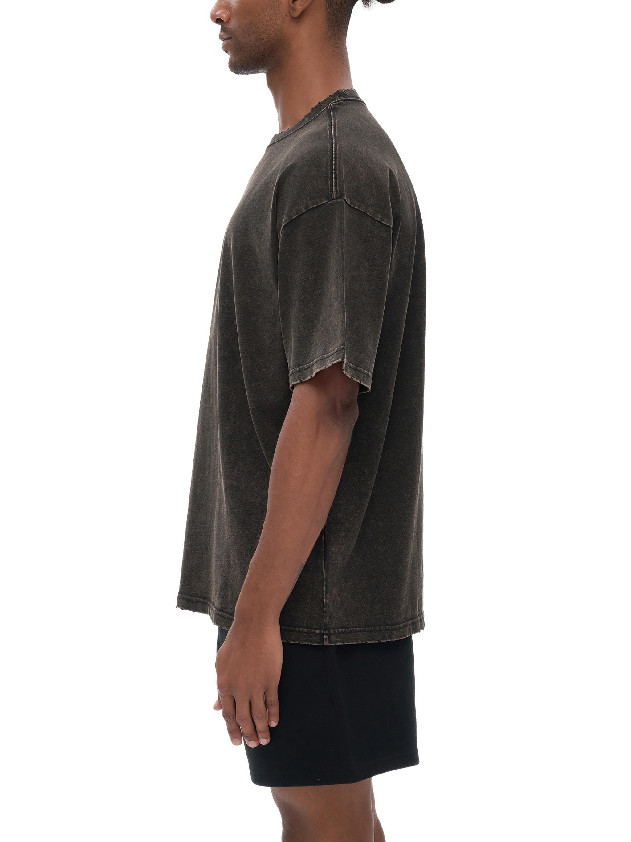 Gas Mask Dystopian Tee Edge Frayed Vintage Washed T-shirt 250 GSM ...