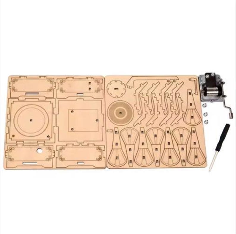 DIY Wooden Piano Music Box Kit, Paintable Craft Model, Mechanical Music ...