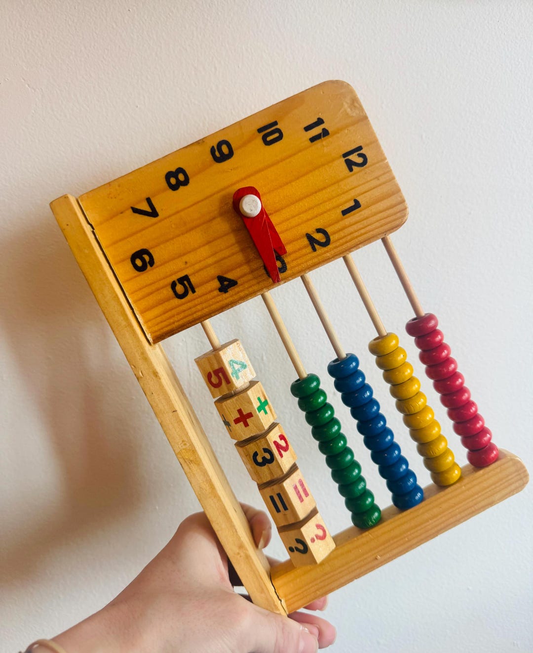 Vintage Abacus Learning Toy With Clock ; Pre-owned, Well Loved - Etsy