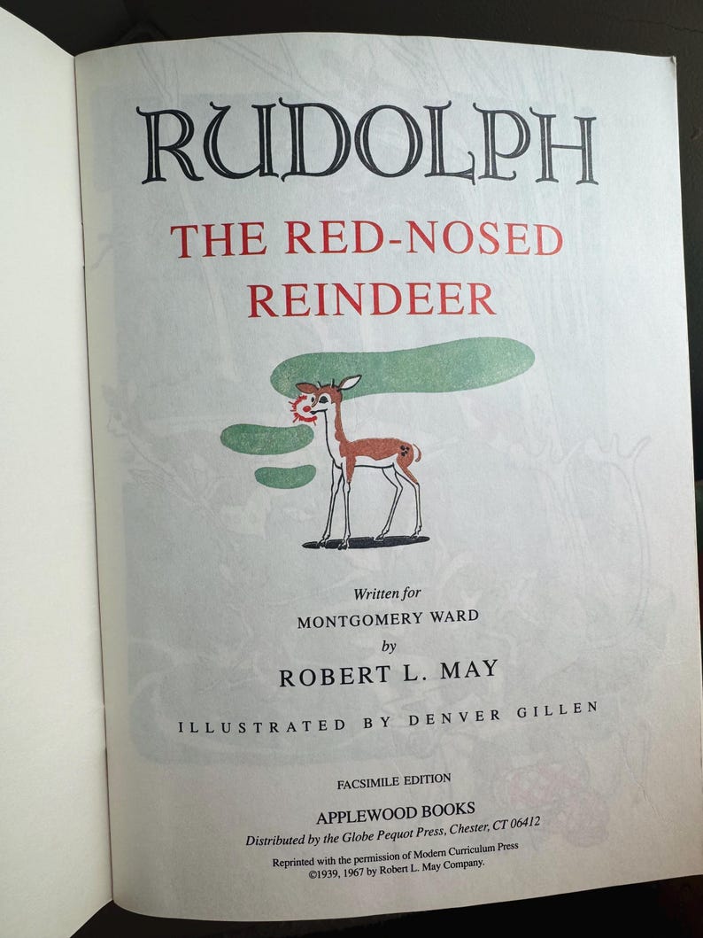Vintage Rudolph the Red-nosed Reindeer - Robert May - 1967 Golden ...