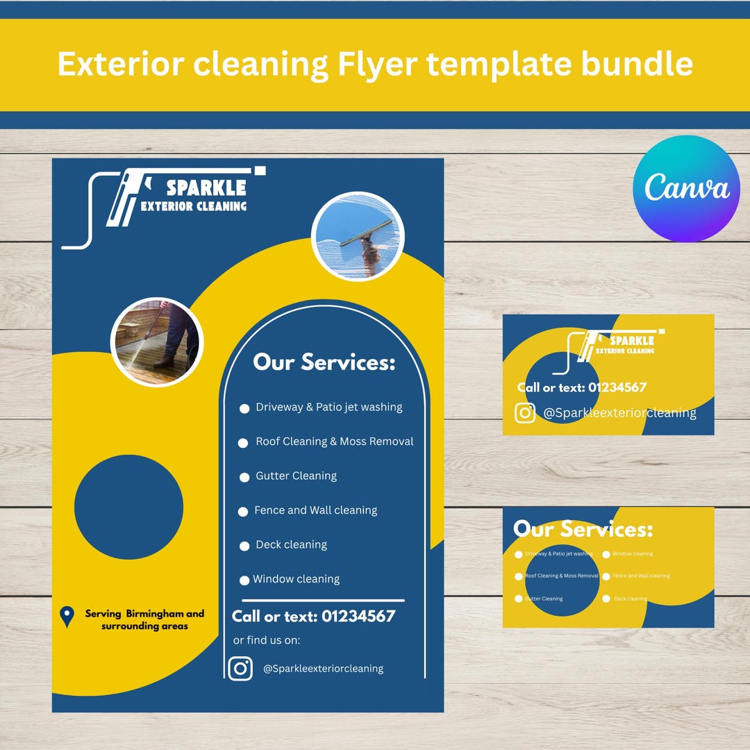 Exterior Cleaning Flyer & Business Card Template (canva Editable) - Etsy