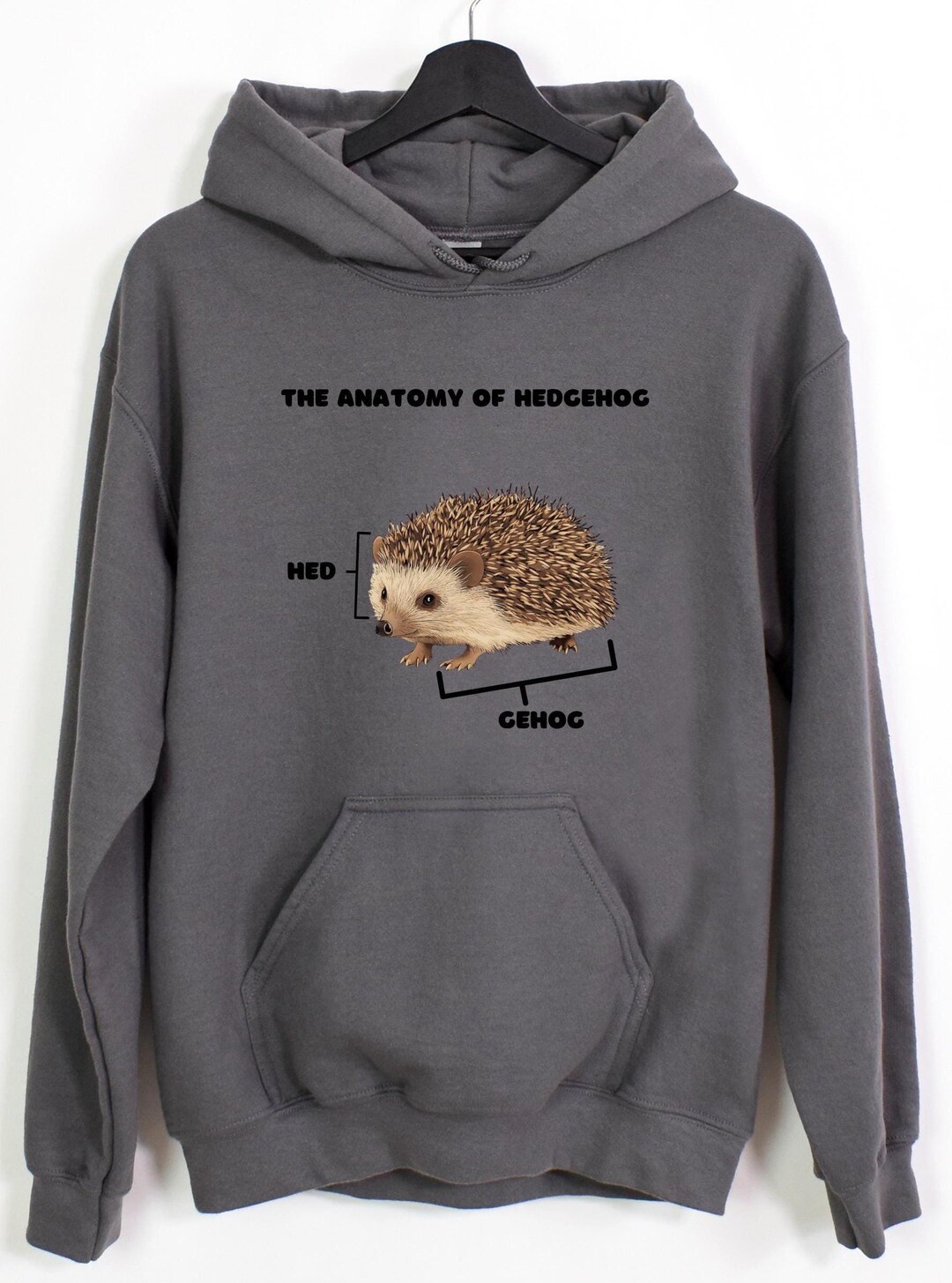 Hedgehog Hoodie, Hedgehog Anatomy Hooded Sweater, Cute Hedgehog Gift ...