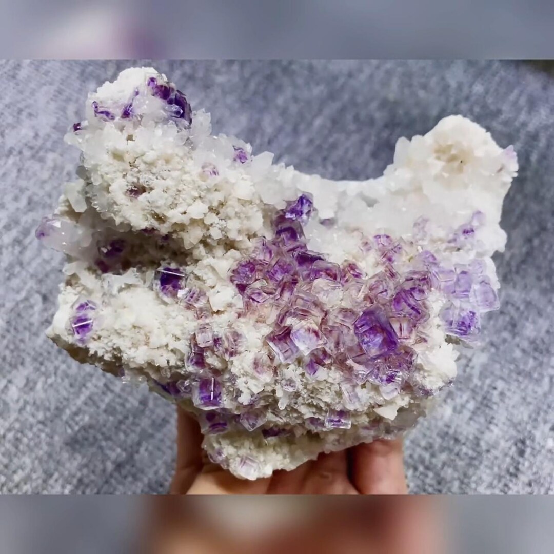 Natural Purple Phantom Fluorspar & Quartz ,mineral Specimen: Shangbao ...