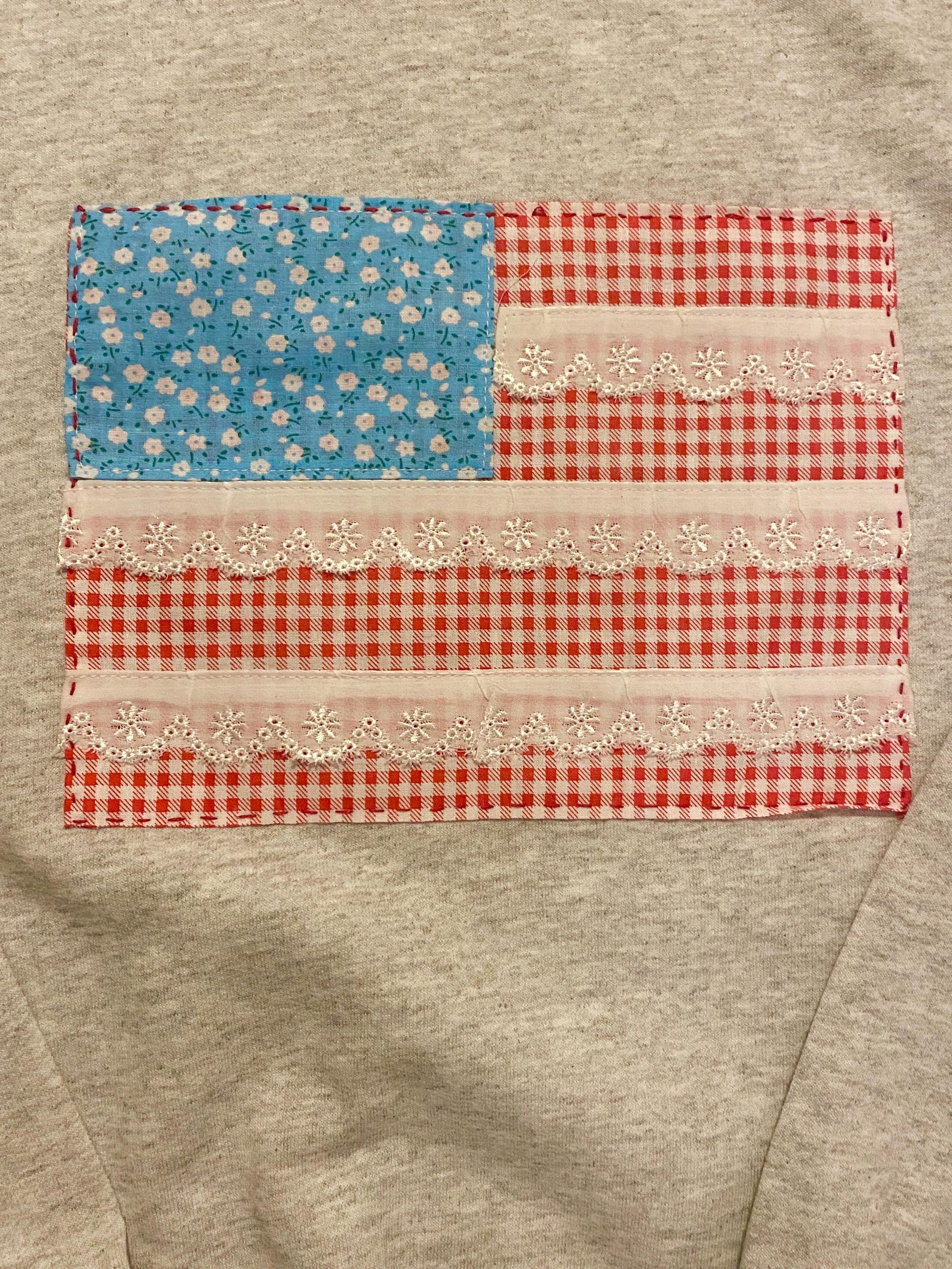 Patchwork Sweatshirt: American Flag - Etsy
