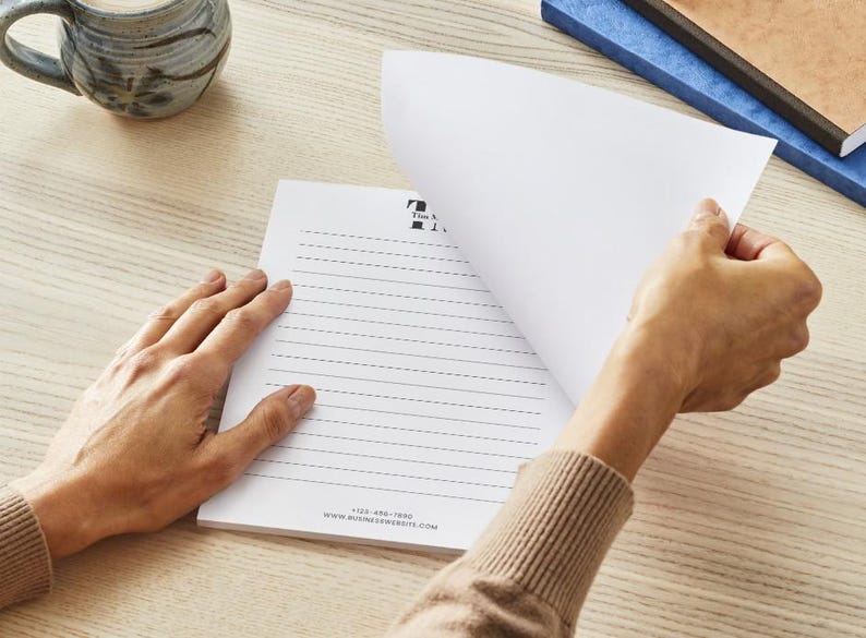 Editable Notepad Template With Initials and Business Phone and Website ...