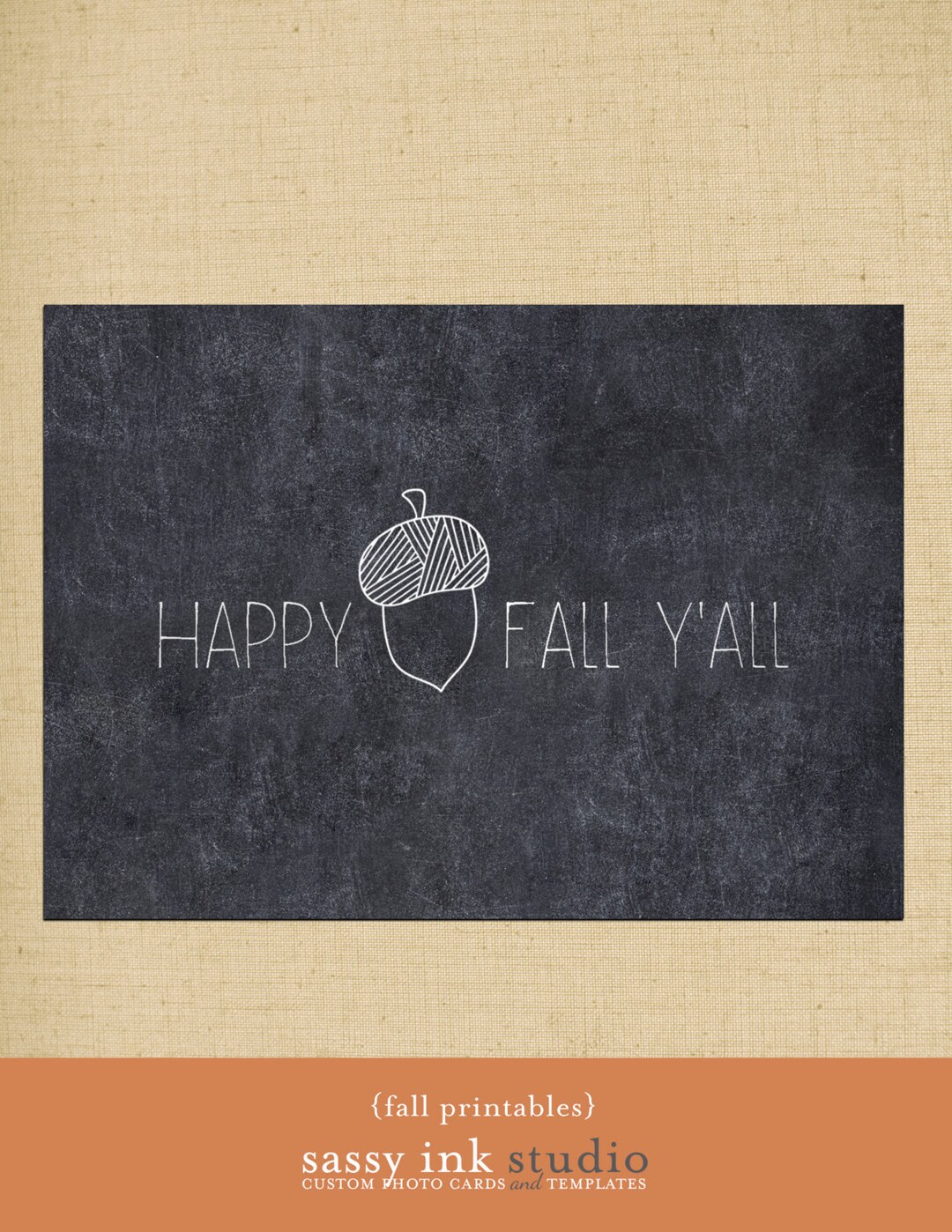 Printable Wall Art Happy Fall Ya'll Chalkboard Printable - Etsy