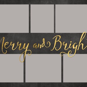 Merry and Bright Gold Foil Chalkboard Customized Christmas Photo Card ...