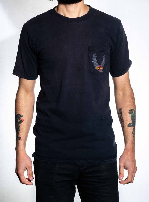 vintage harley davidson pocket shirt size large bauer… - Gem