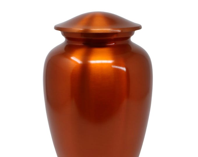 Orange Aluminum Cremation Urn for Adult Human Ashes - Memorial, Funeral ...