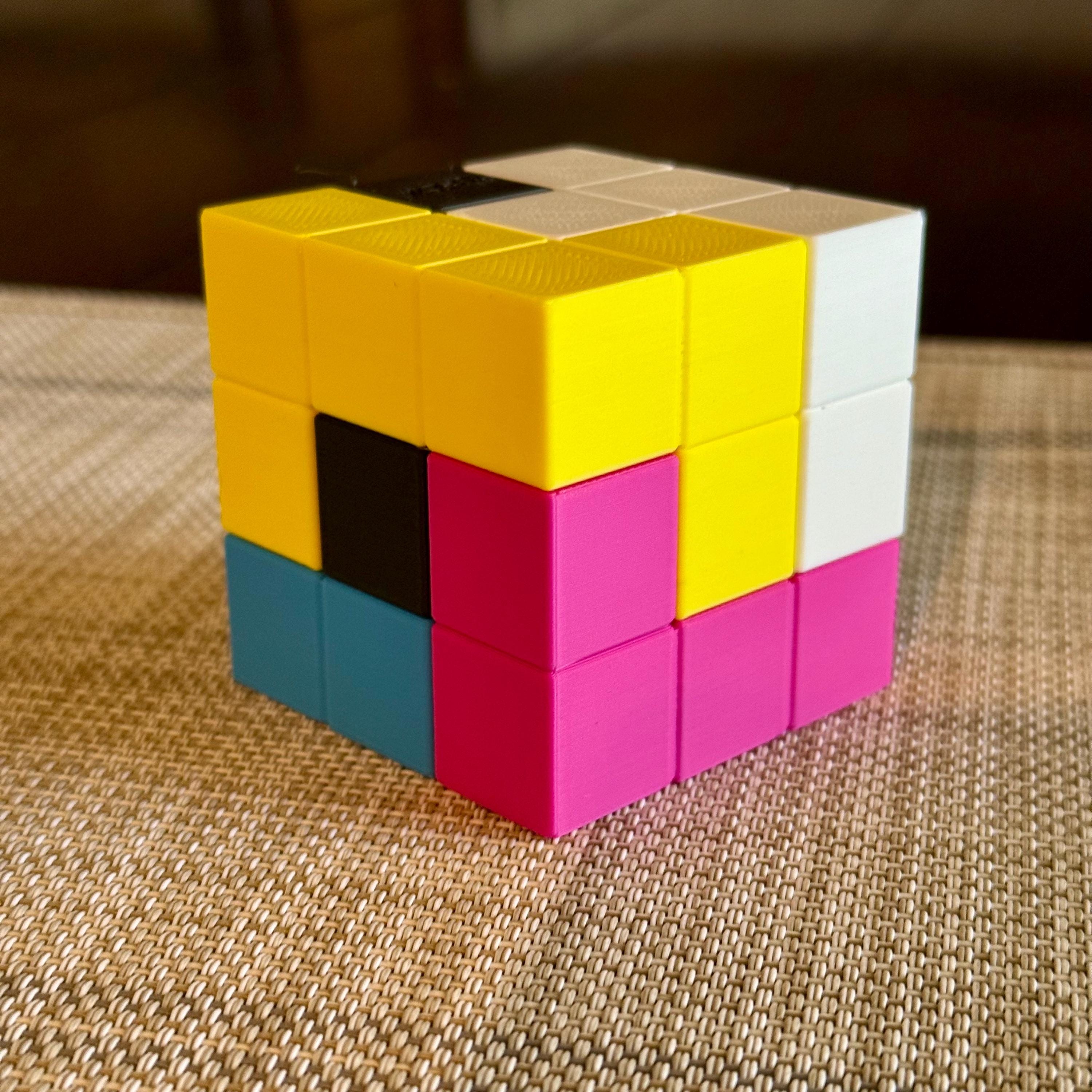 3D 5 Piece Block Blast Inspired Cube Puzzle - Etsy