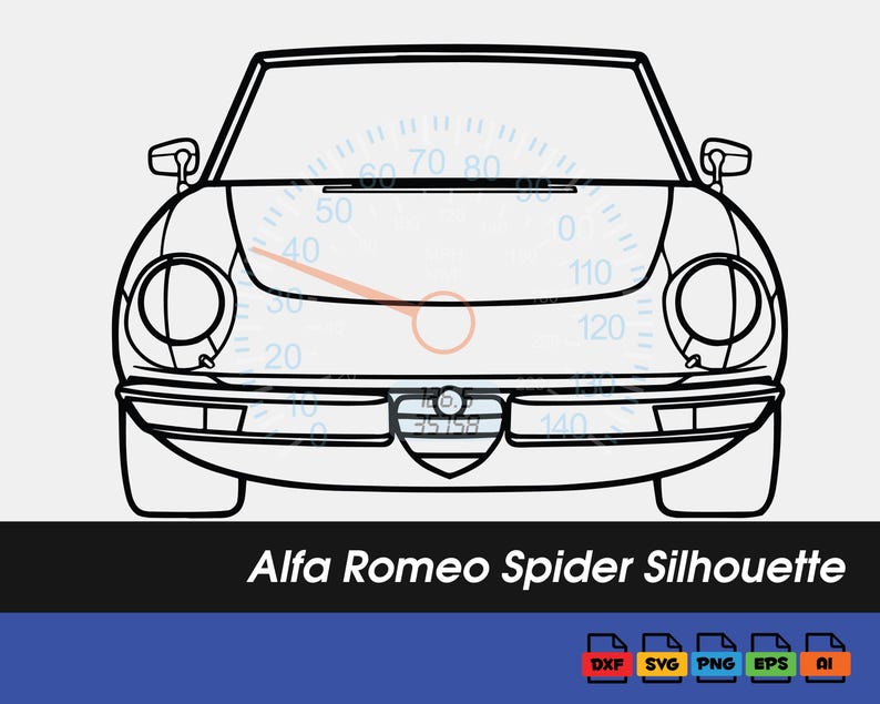 Alfa Romeo Spider SVG PNG DXF Files - Etsy