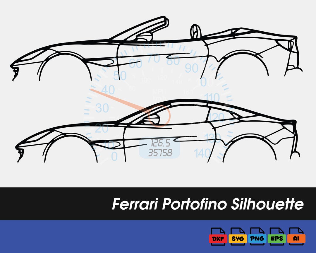 Ferrari Portofino SVG PNG DXF Files - Etsy