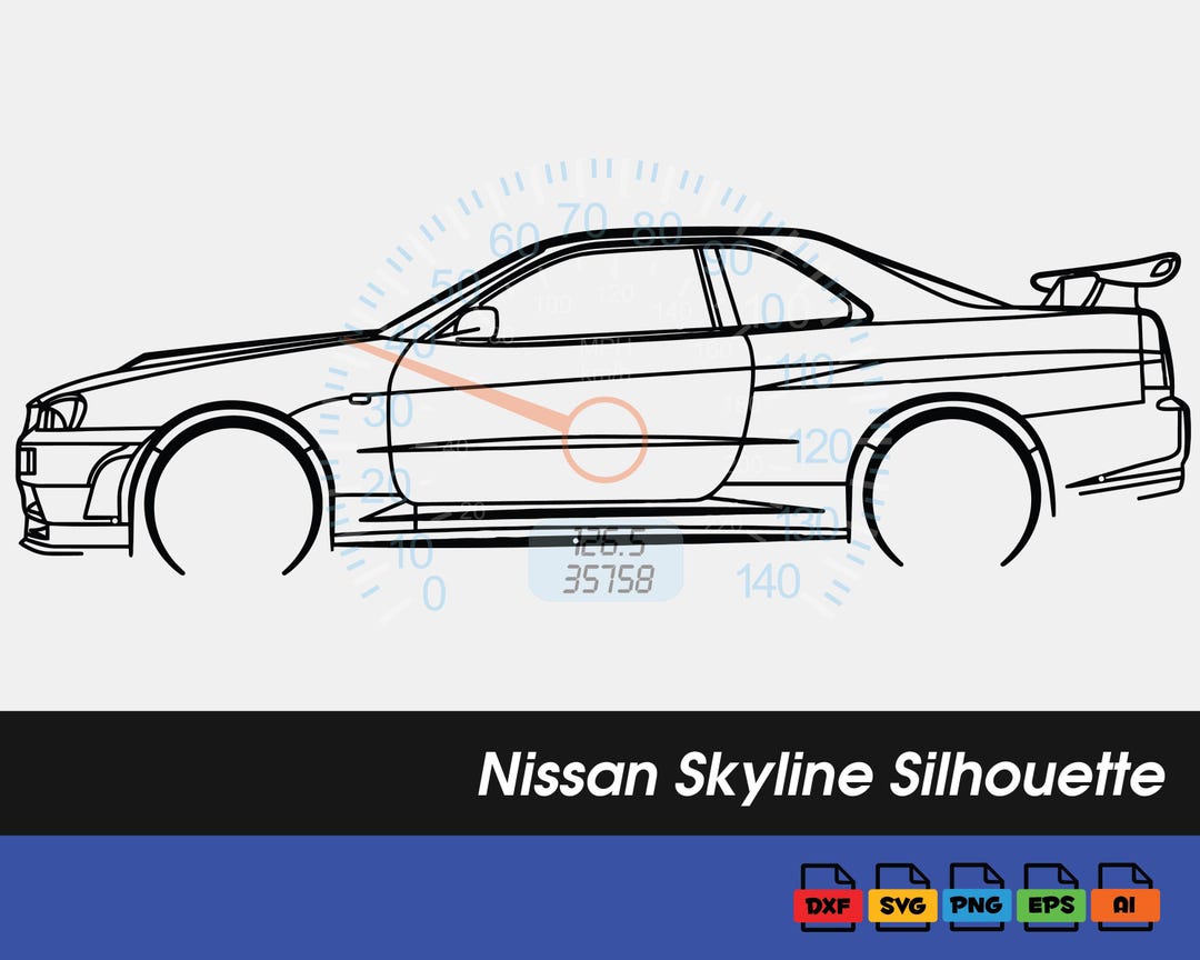 Nissan Skyline SVG PNG DXF Files - Etsy