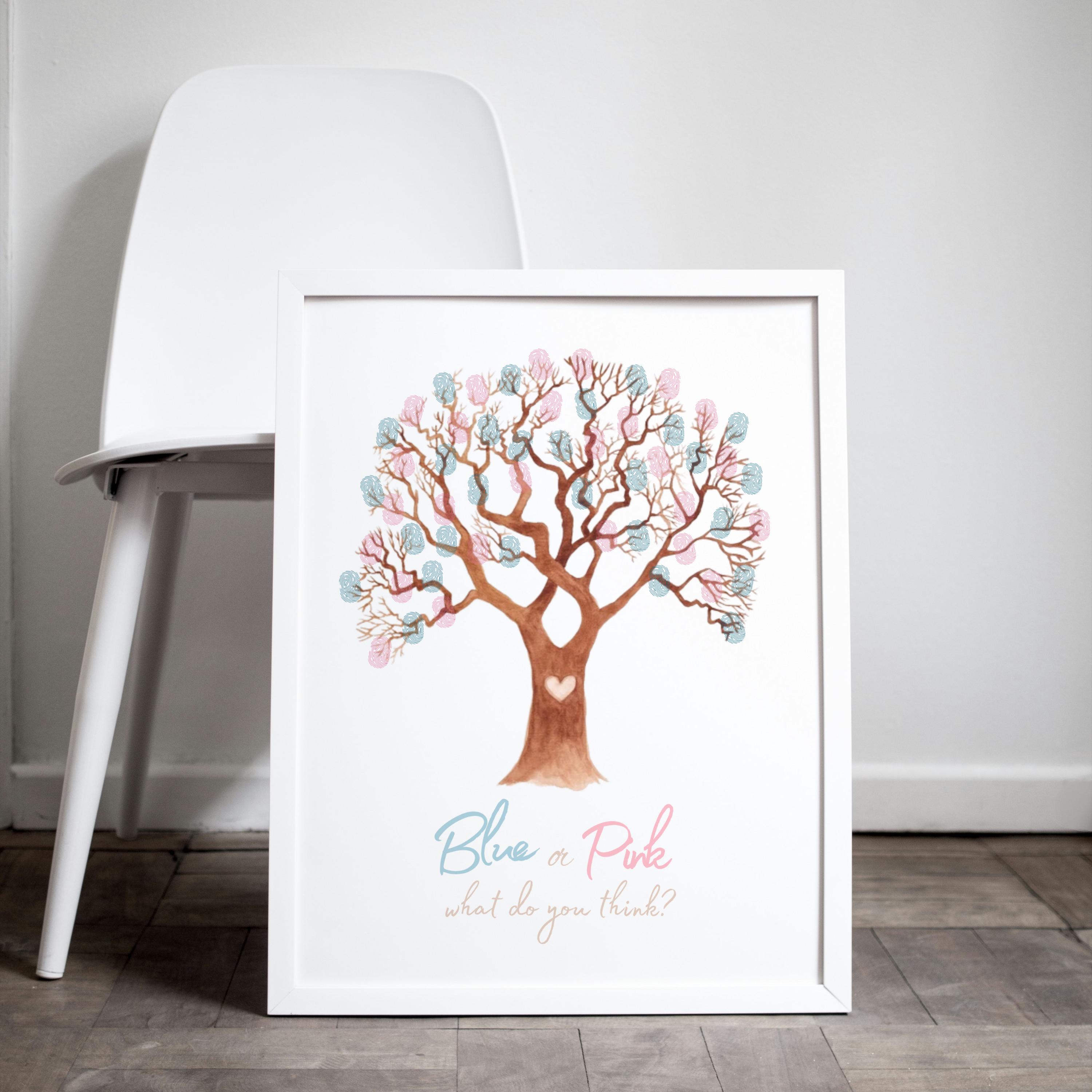 Gender Reveal Fingerprint Tree - Etsy