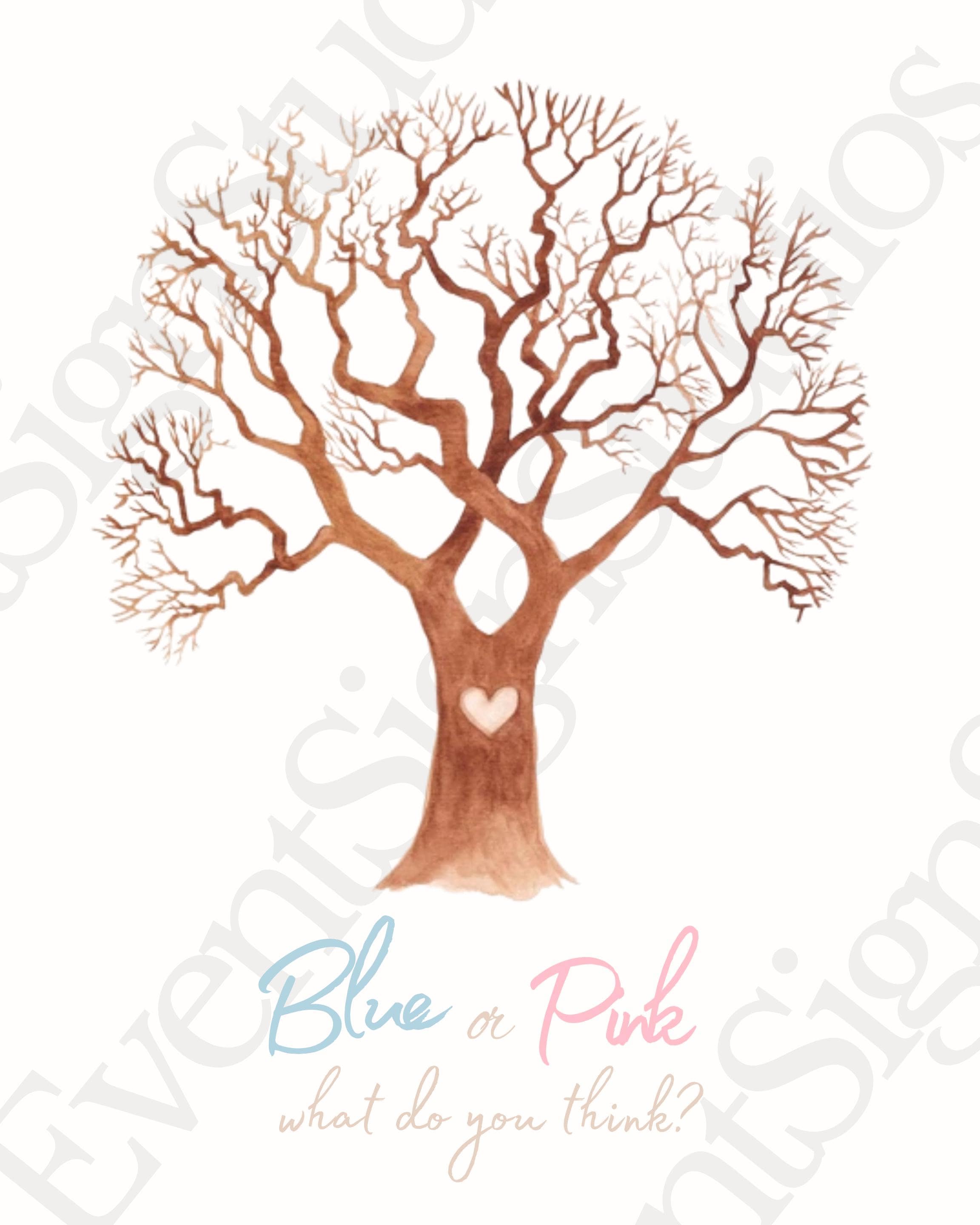 Gender Reveal Fingerprint Tree - Etsy