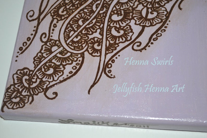 Jellyfish Painting Henna Art Mixed Media Painting Henna on | Etsy