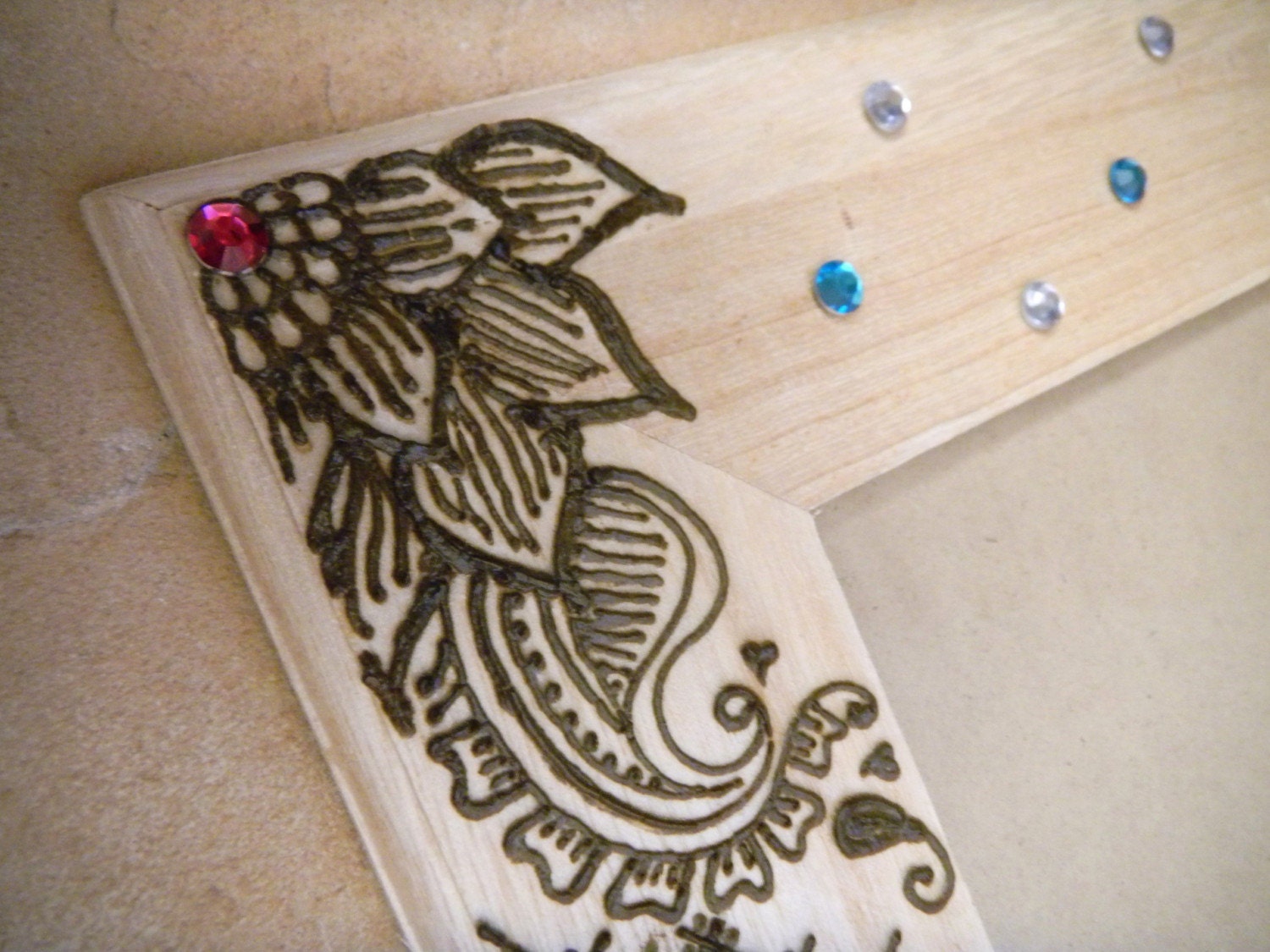 Picture Frame Decorate with Henna Floral Pedals Original | Etsy