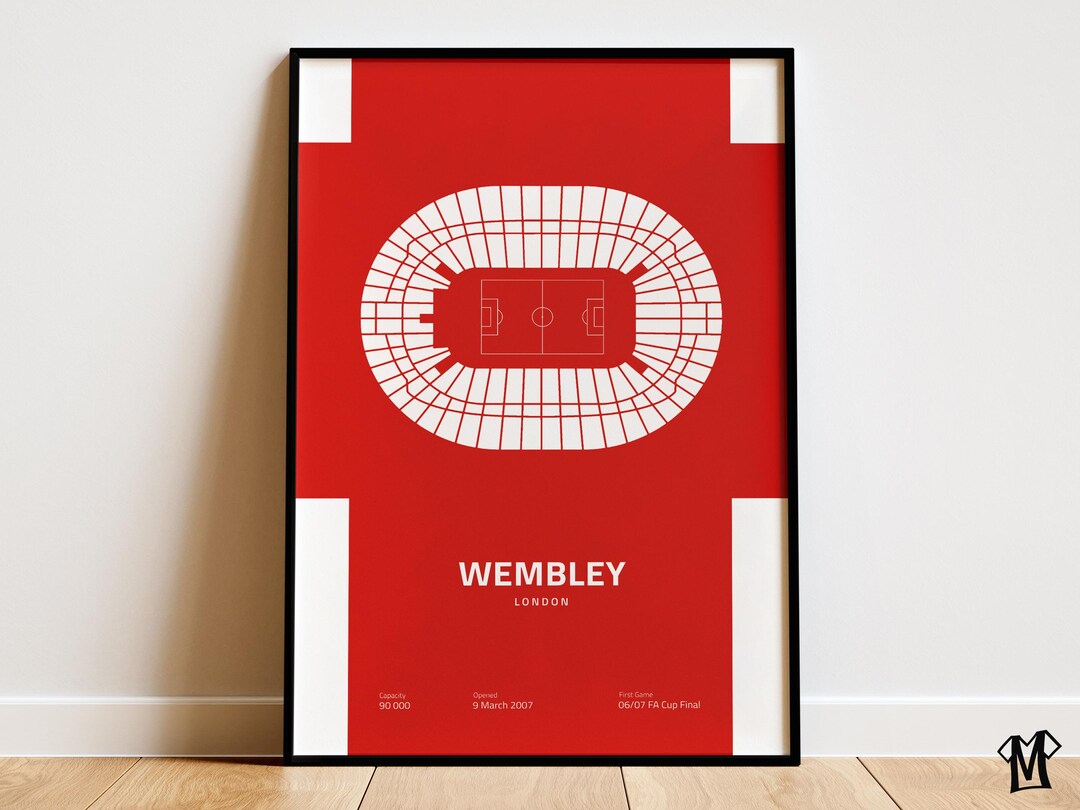 Wembley Poster, Football Prints, Stadium Poster, Soccer Wall Art, Boys ...